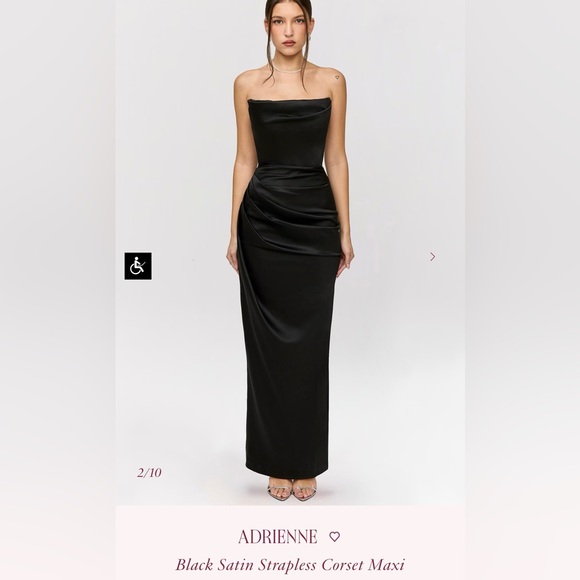 House of CB | Dresses | House Of Cb Adrienne Black Satin Strapless ...